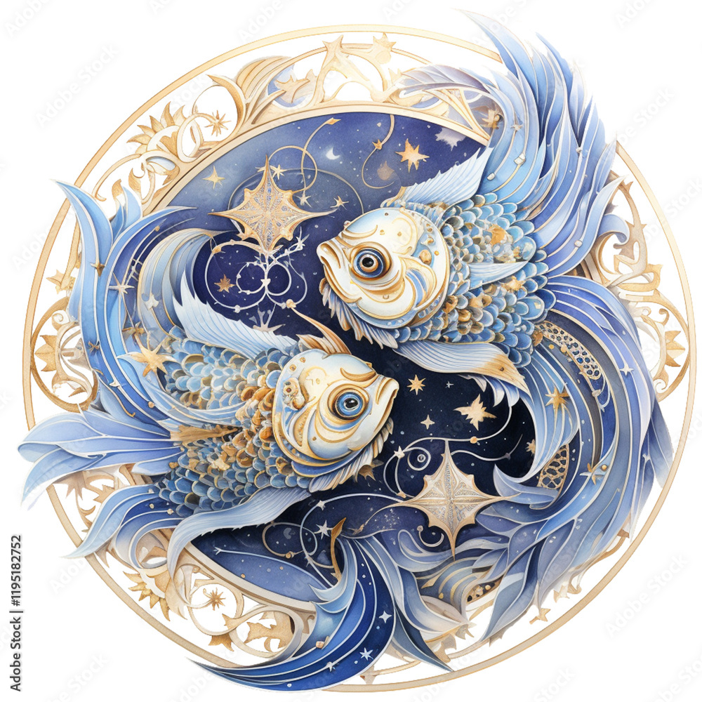 Blue Astrology Clipart Vector Illustration with Celestial Symbols Stock ...