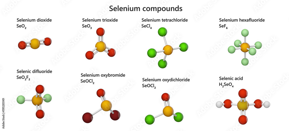 Various Selenium (Se) compounds: oxide, dioxide, trioxide ...