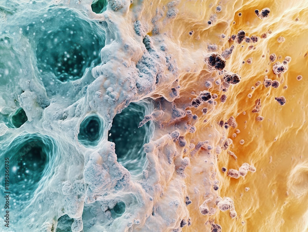 microscopic view of body cells undergoing cellular therapy ...