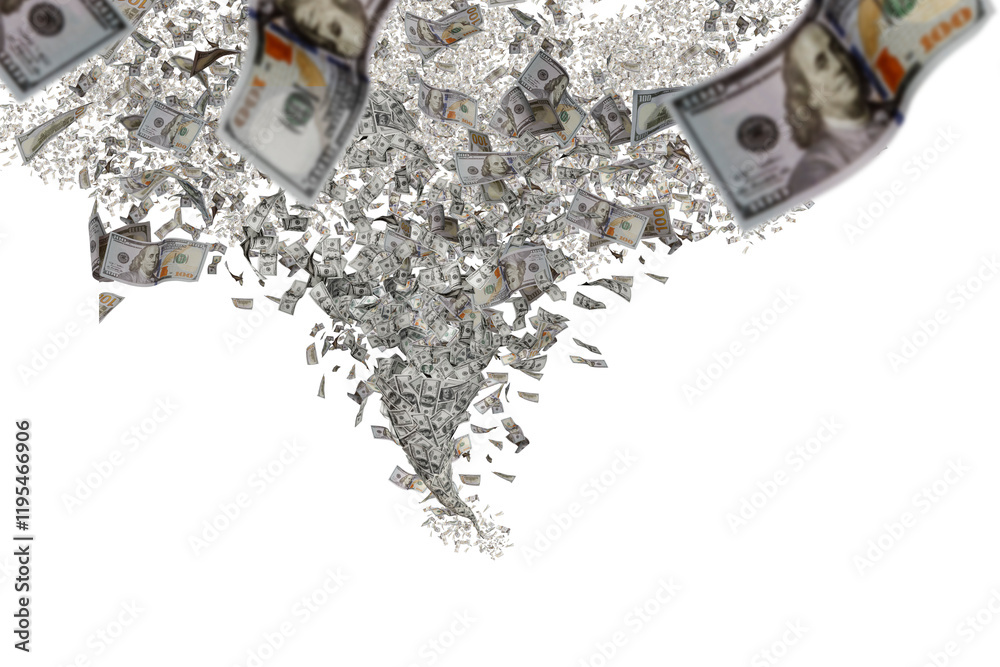 Money wallpaper background with US dollar bills tornado, whirlwind of ...