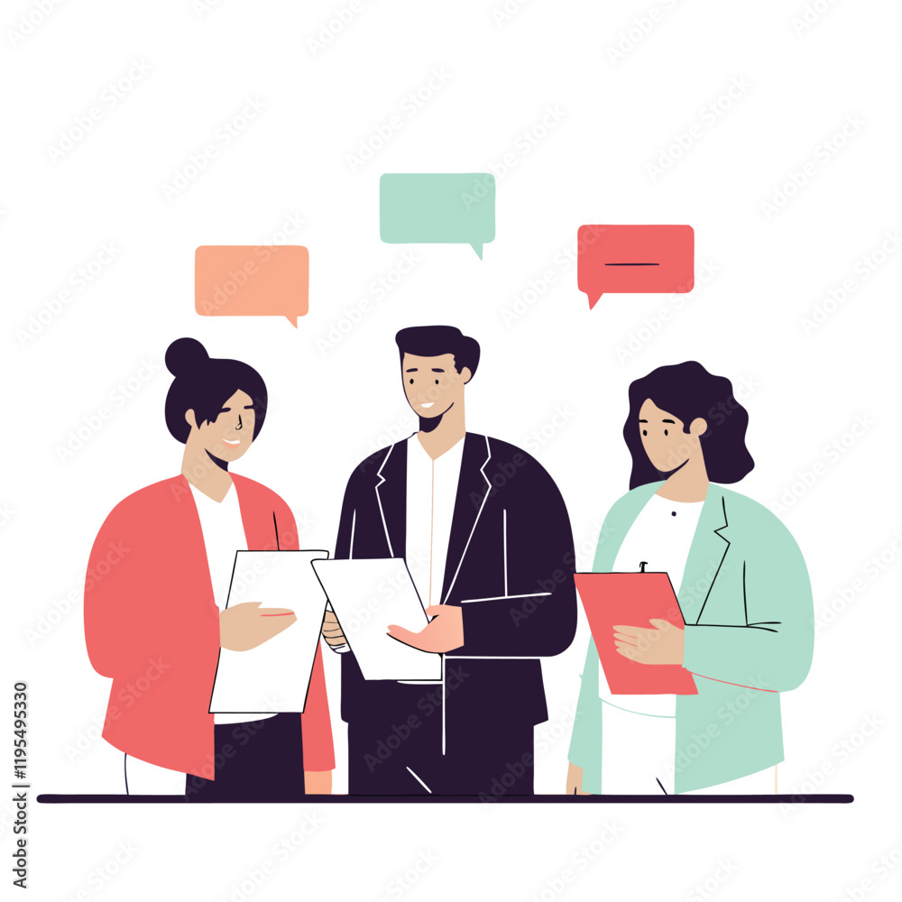 Stand up meeting - Business team of people having a discussion while ...