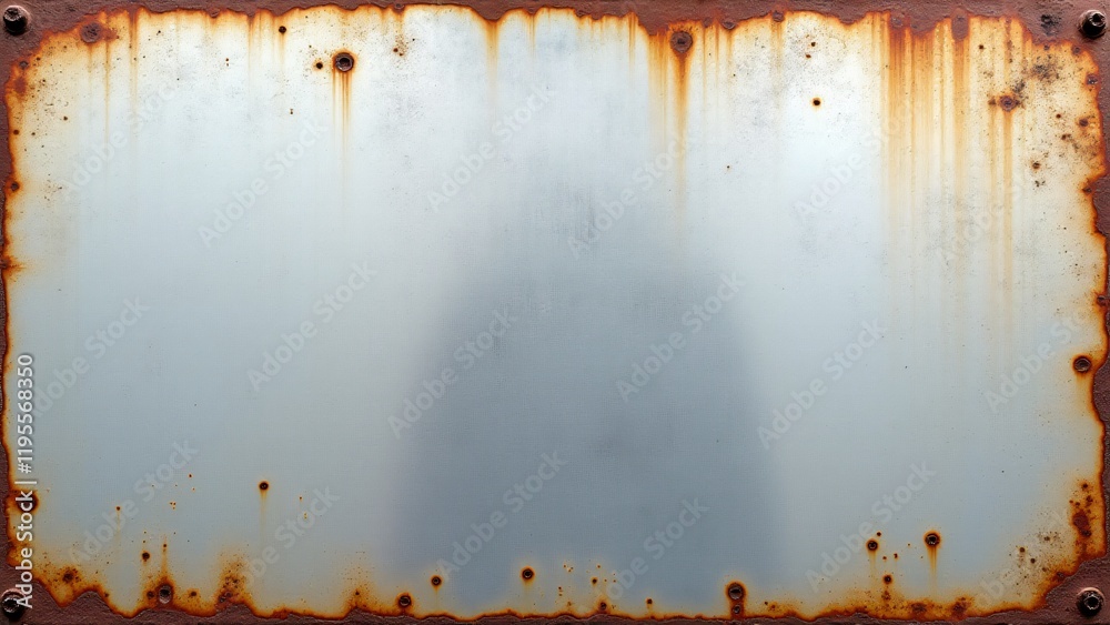 Galvanized iron surface with rust patches, corrosion, and pitting from ...