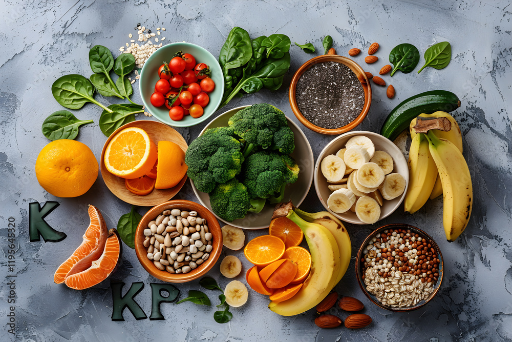 Educational Poster: Foods High in Potassium (K) and Fiber - Key ...