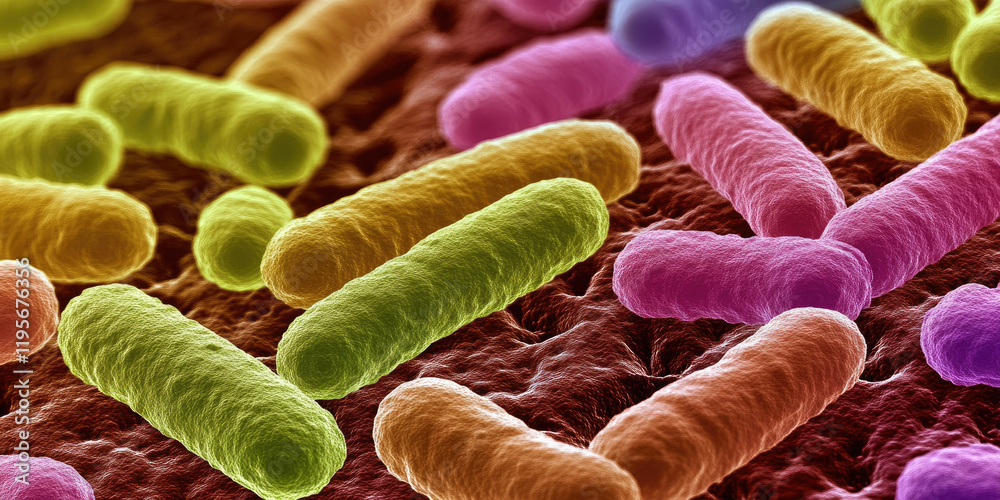 Scanning Electron Microscope Image of Rod-Shaped Bacteria for ...