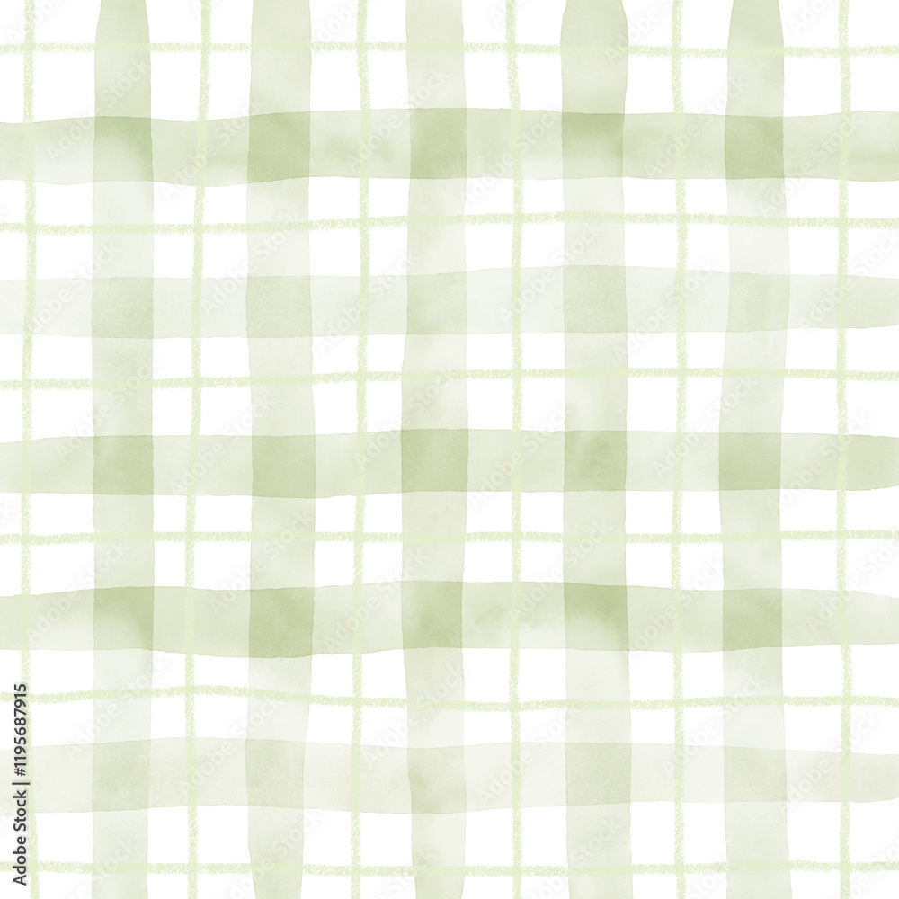 Sage Green Plaid Gingham Hand Drawn Background Pattern Overlay Stock ...