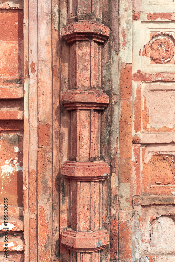religious carvings on wall of Garh Panchakot Pancharatna temple, also ...
