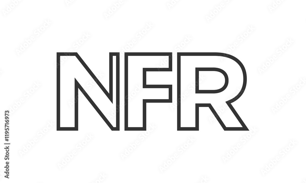 NFR logo design template with strong and modern bold text. Initial ...