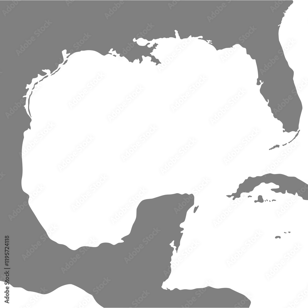 Map of the Gulf Coast, geographic area in the extreme southern United ...