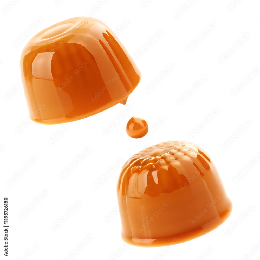 Falling Caramel candy, isolated on white background.PNG.AI GENERATED ...