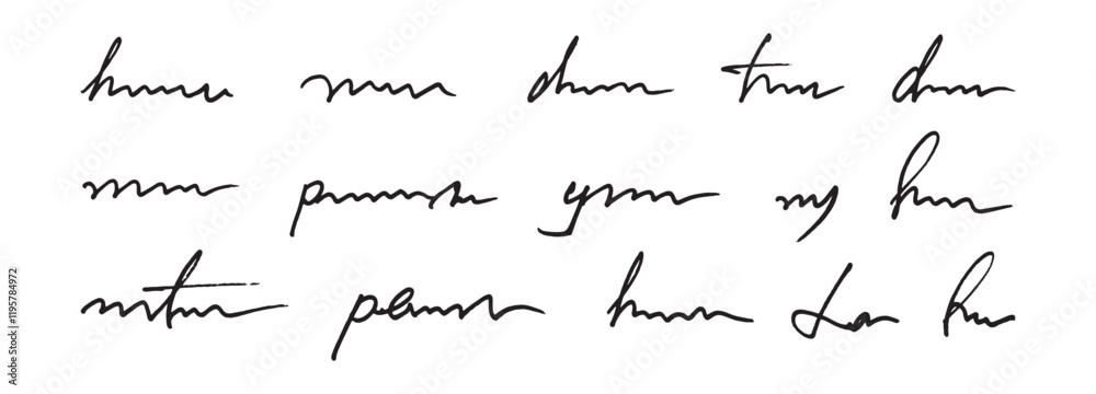 Abstract handwritten text with strikethrough and circled words ...