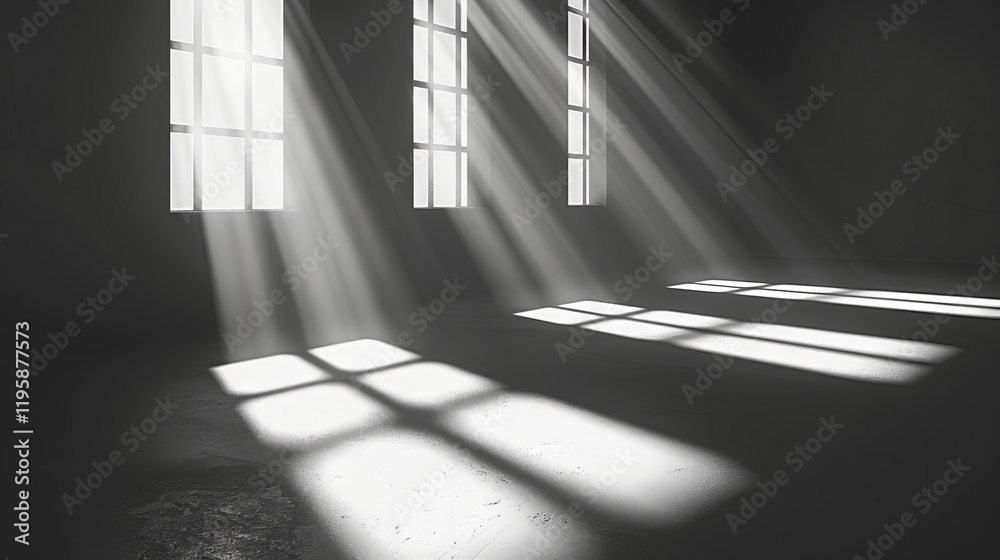 Realistic diagonal lines gobo effect with shadows for light overlay on ...