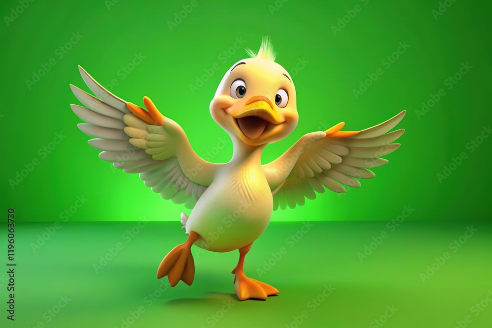 Cartoon Duck Flight Animation Green Screen - High-Quality Animated ...