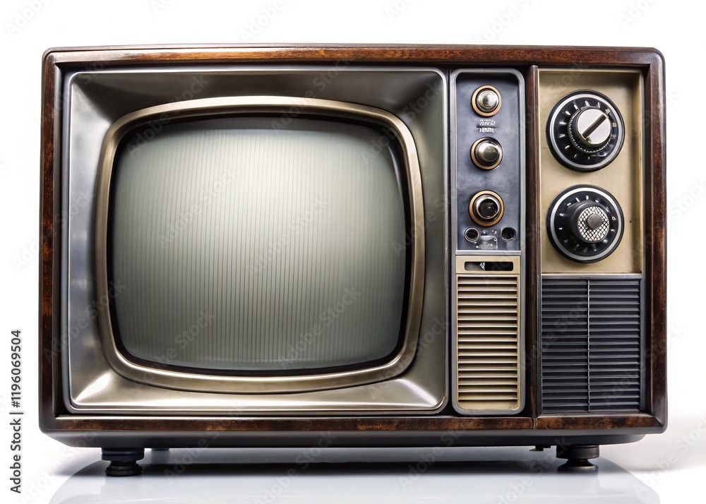 Vintage TV, Retro Television, Black and White Screen, Classic TV Set ...
