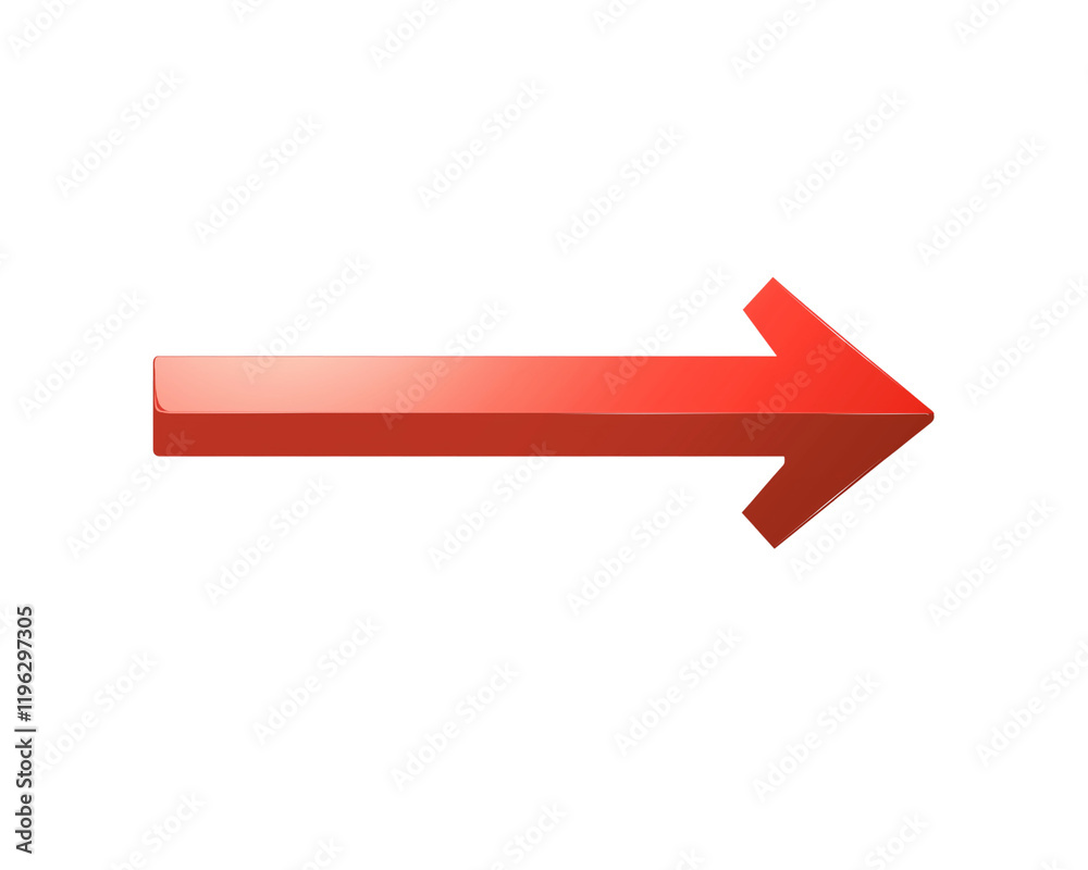 Red arrow, right-pointing direction sign on a transparent background (2 ...