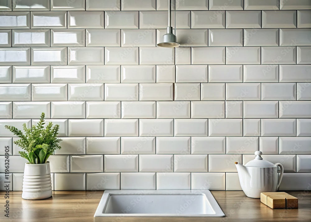 Classic White Subway Tile Backsplash & Bathroom Wall Texture - 4K Stock ...