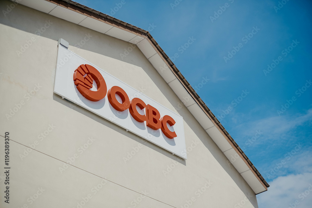 Penang, Malaysia - December 8 2024 : External view of an OCBC bank logo ...