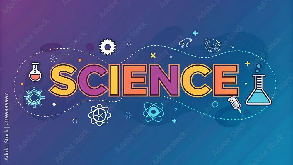 Futuristic science design concept banner for modern educational and ...