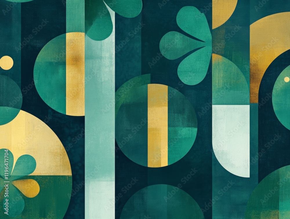 St. Patrick's Day template with a muted color palette and geometric ...