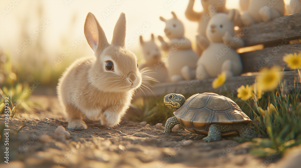 Bunny and Tortoise: A heartwarming moment captured as a tiny brown ...