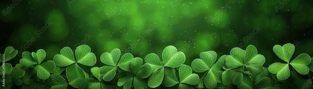 shamrocks plant natural beauty. An artistic visualization of glowing ...