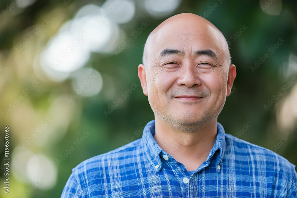 Generate an IP image, cute,full body shot, Asian man, middle-aged, a ...