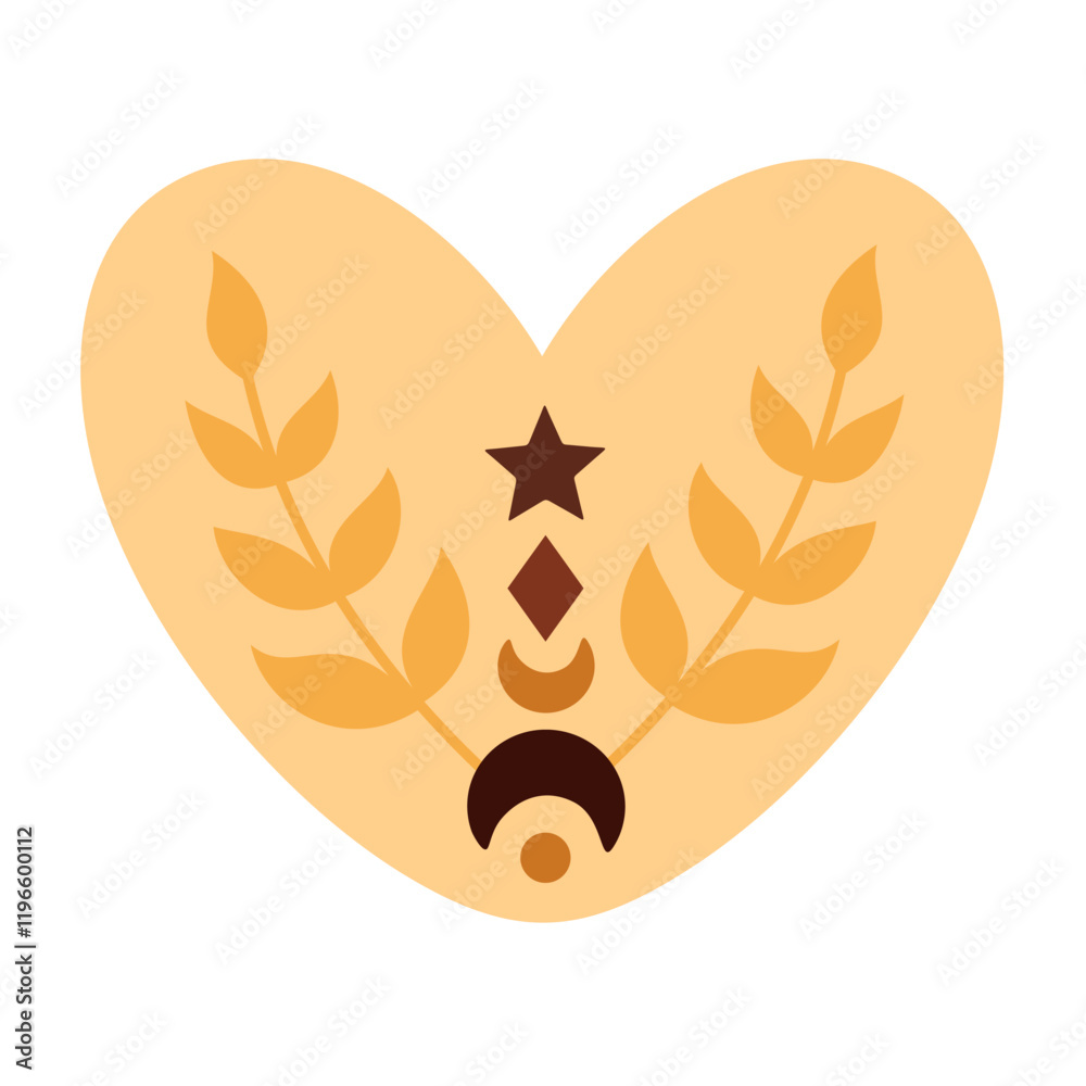 Boho heart clipart. Valentines day clipart. Valentine hearts in cartoon ...