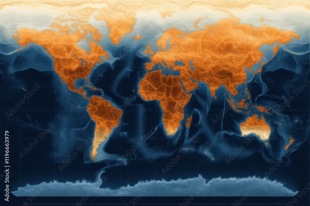 Global temperature trends world map infographic environmental data ...