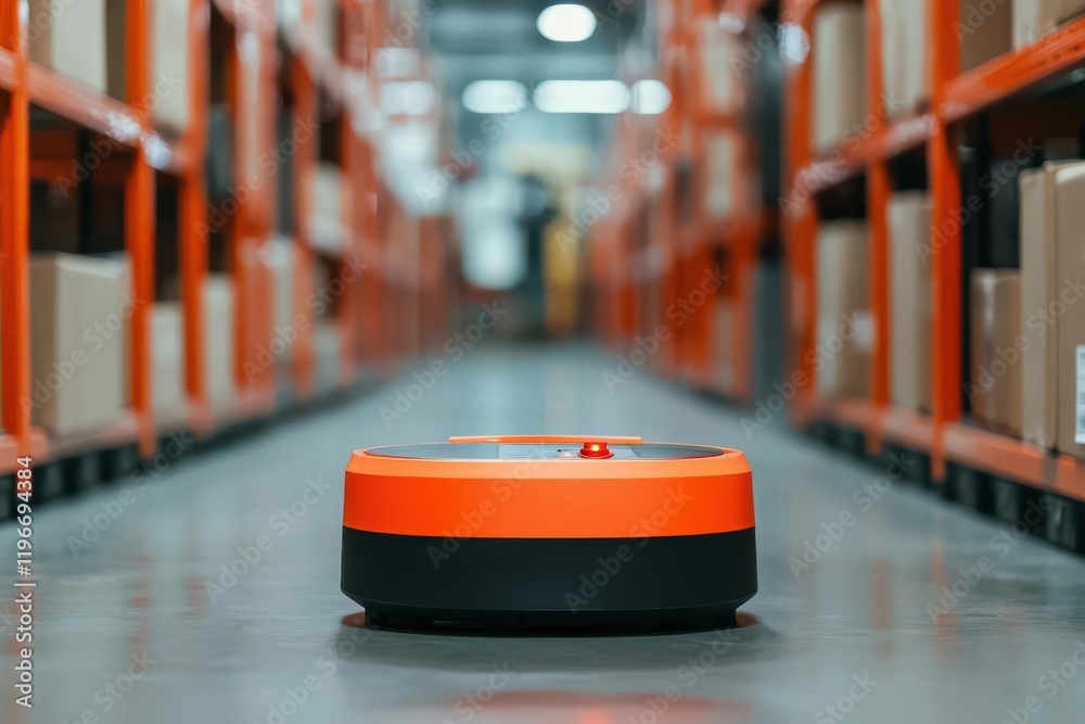 industrial robotics concept. Autonomous mobile robots AMRs with ...