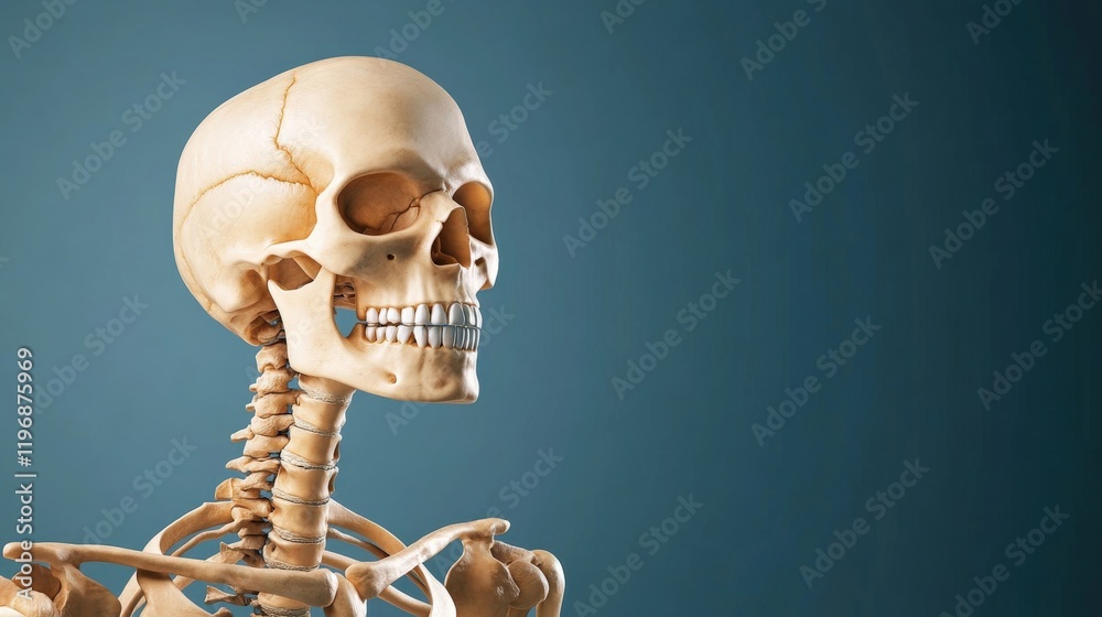 Ilustración de Stock Realistic Human Skeleton Model Displayed Against ...