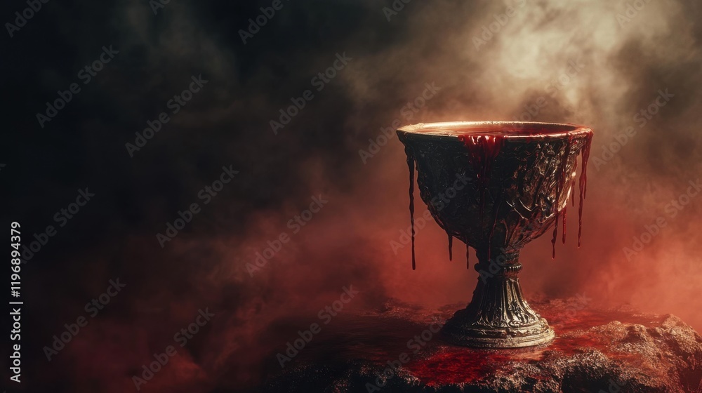 Dark Gothic Chalice Blood Ritual Mystic Occult Ancient Mystery Stock ...