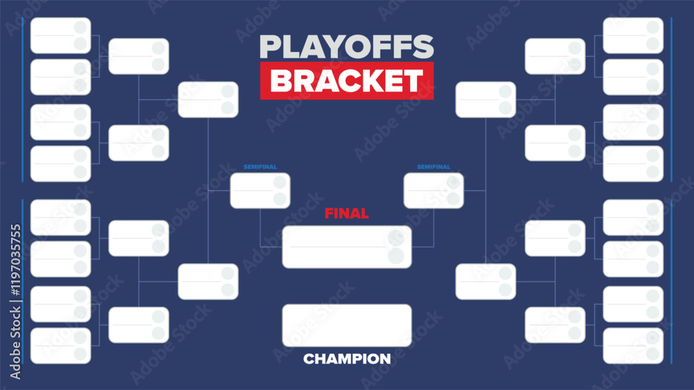 Playoffs bracket. Playoffs grid. Sport tournament bracket. Game and ...