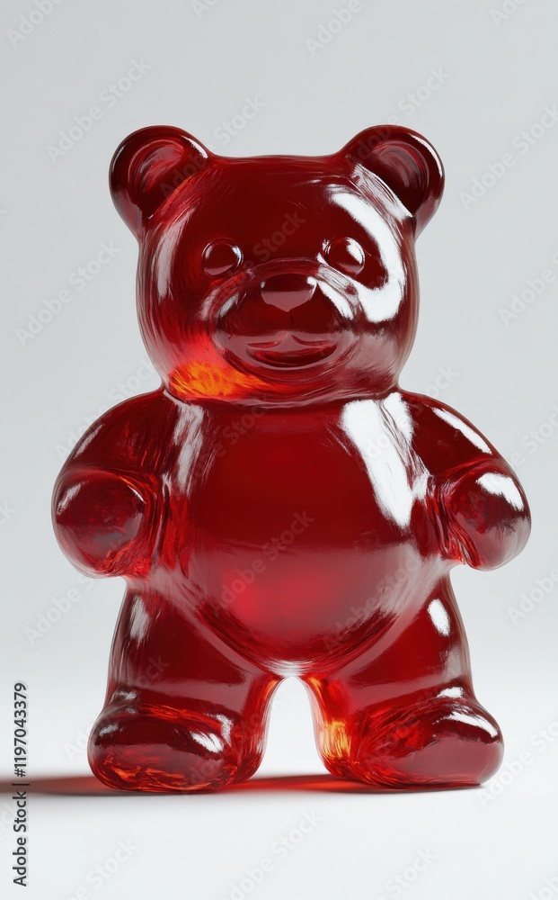 Adorable Red Gummy Bear Figure on a Clean Background, Perfect for ...