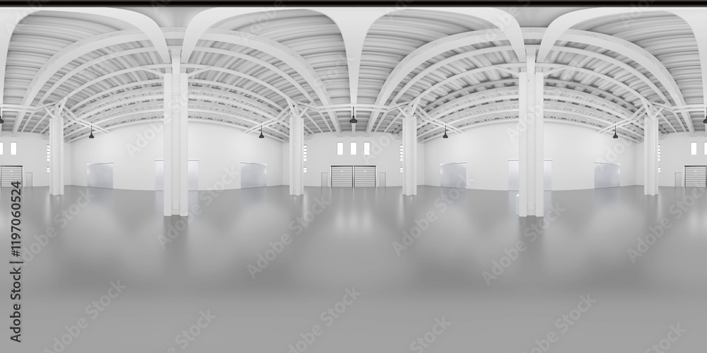 Full spherical hdri panorama 360 degrees of empty exhibition space ...