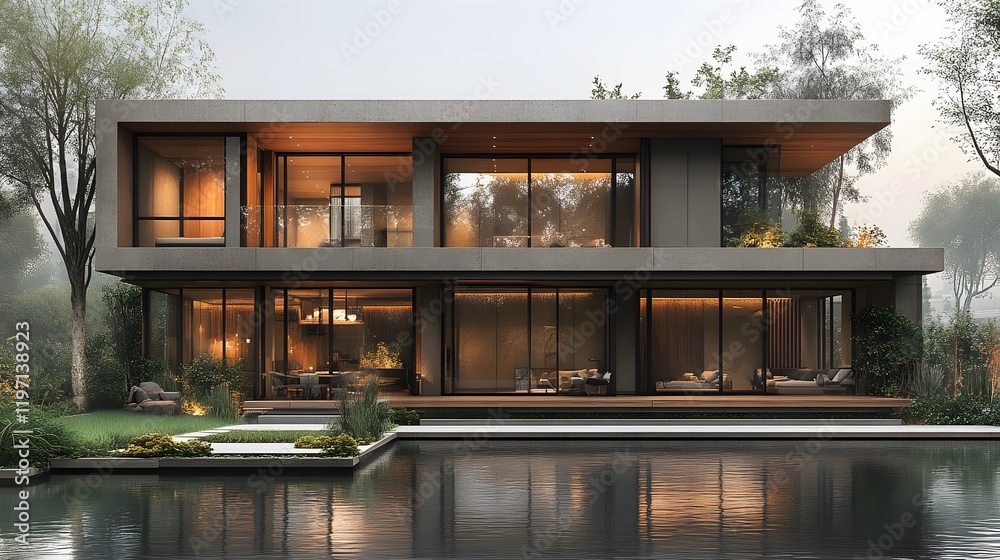 Papercut design of a modern urban residence using natural and ...