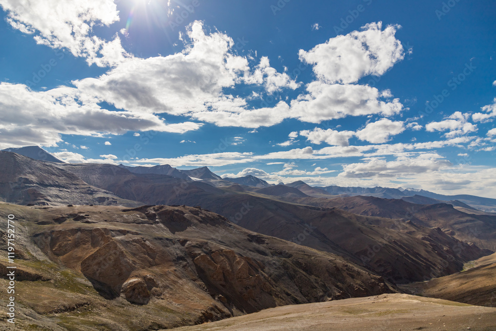 View of beautiful himalayan mountains at taglang la, passing through ...