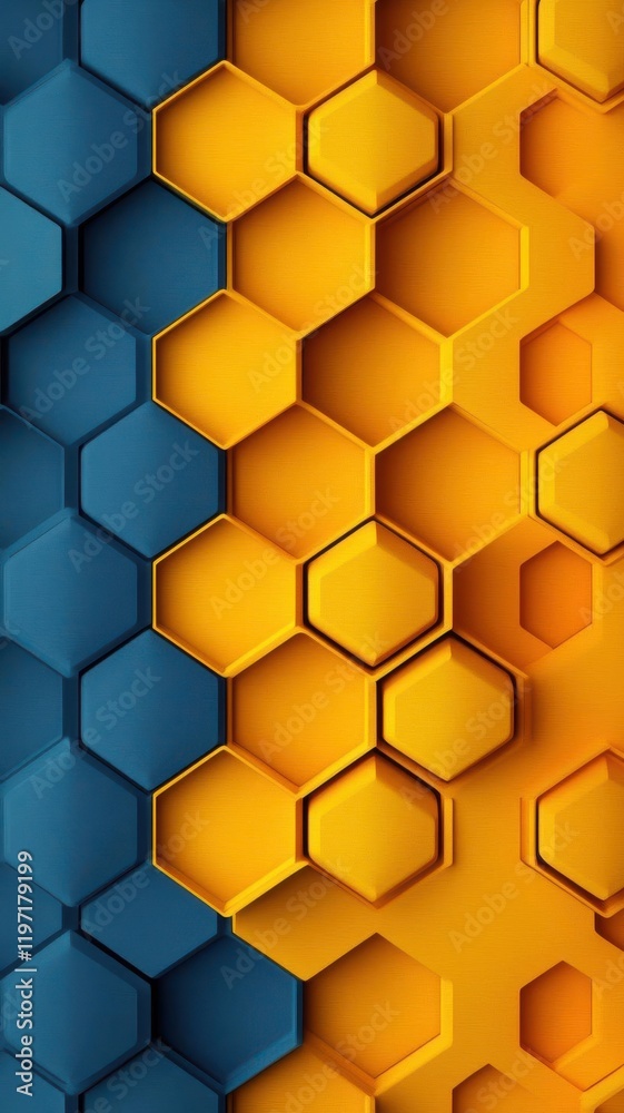 Hexagon pattern flat design side view beehive theme animation triadic ...