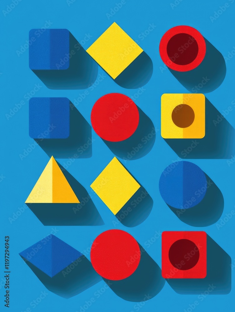 Ilustración De Stock Interactive Kids Worksheet Matching Shapes And