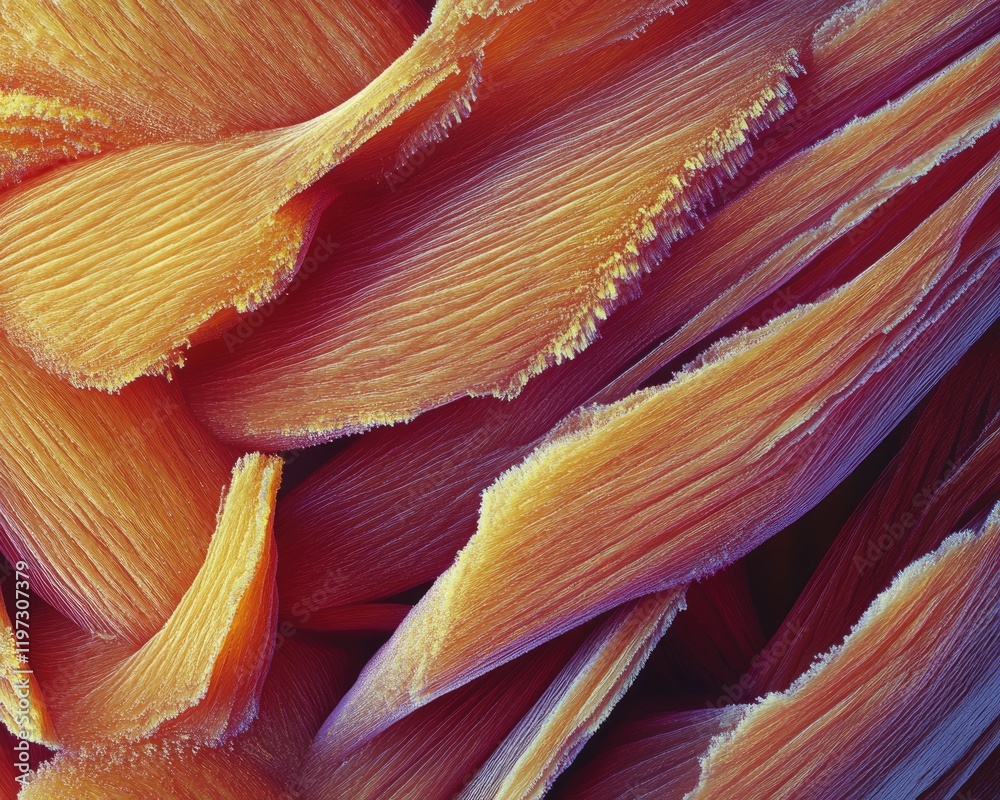 Detailed Microscope View of Striated Skeletal Muscle Fibers: Tissue ...