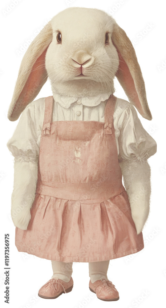PNG Holland lop rabbit costumes wearing waitress animal human dress ...