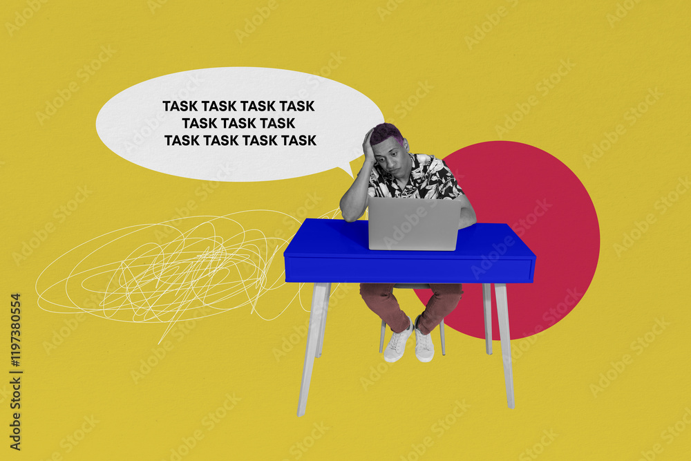 Composite trend artwork sketch image photo collage of young guy ...