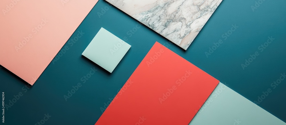 Colorful brand identity portfolio layout featuring coral, mint green ...