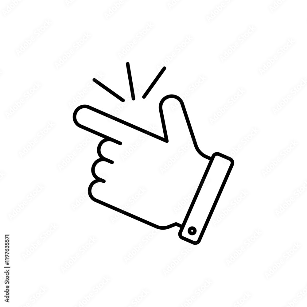 Finger snapping icon in liner stroke style Stock Vector | Adobe Stock