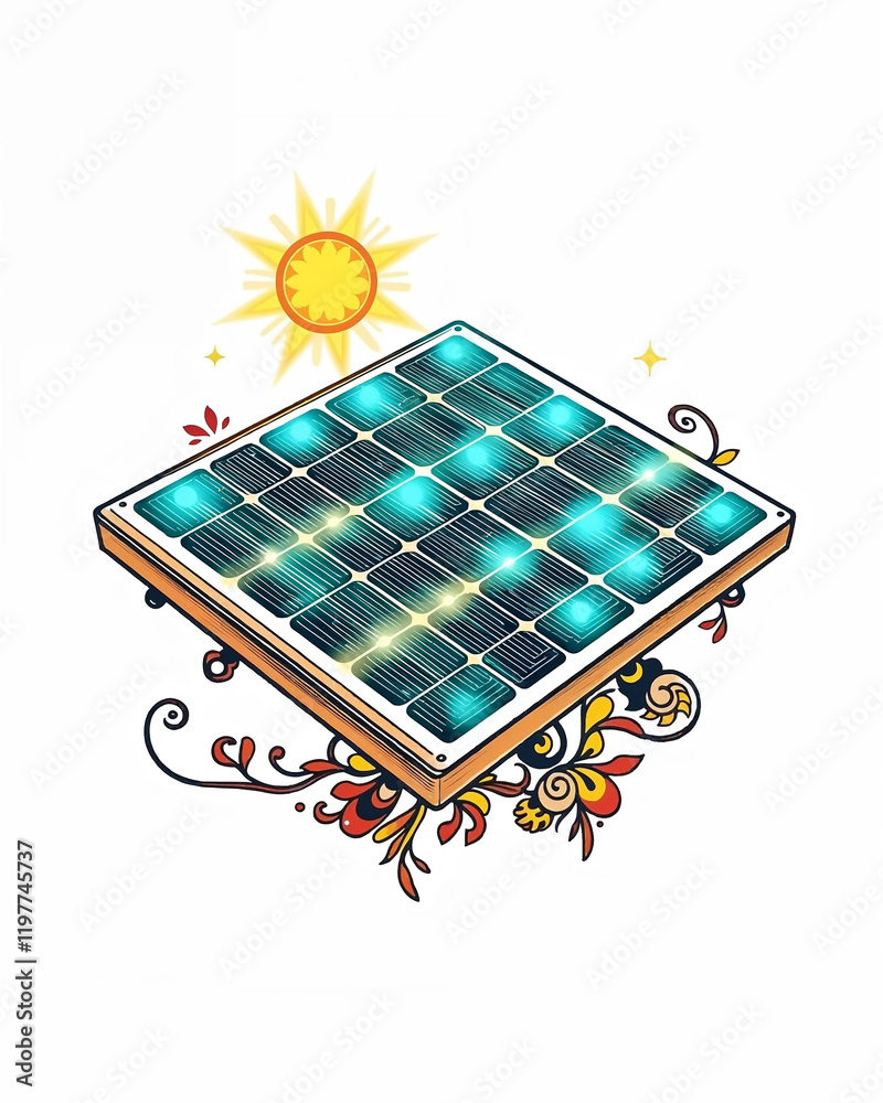 Photovoltaic - High Fidelity Solar Panels Symbol Baged Mascot Stock ...