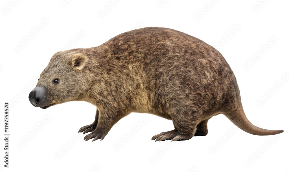 Wombat, Australian marsupial, furry body, short legs, distinctive snout ...