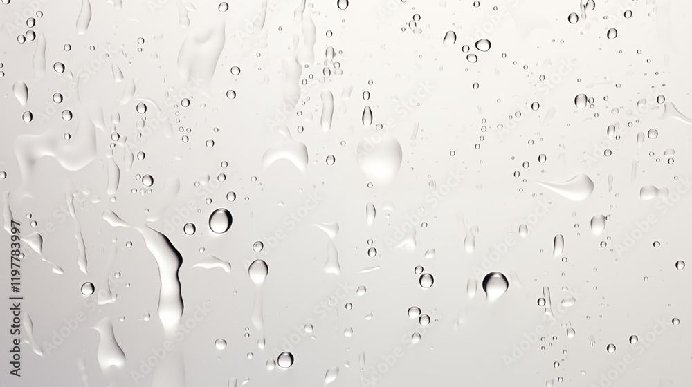 Rain transparent drops flow down the glass.Realistic wet condensation ...