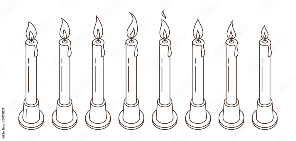 Candle flame animation. Vector asset of fire burning. Animated ...