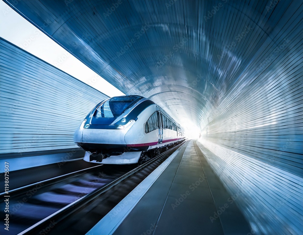 high speed train in tunnel symbolizes efficient low carbon transport ...