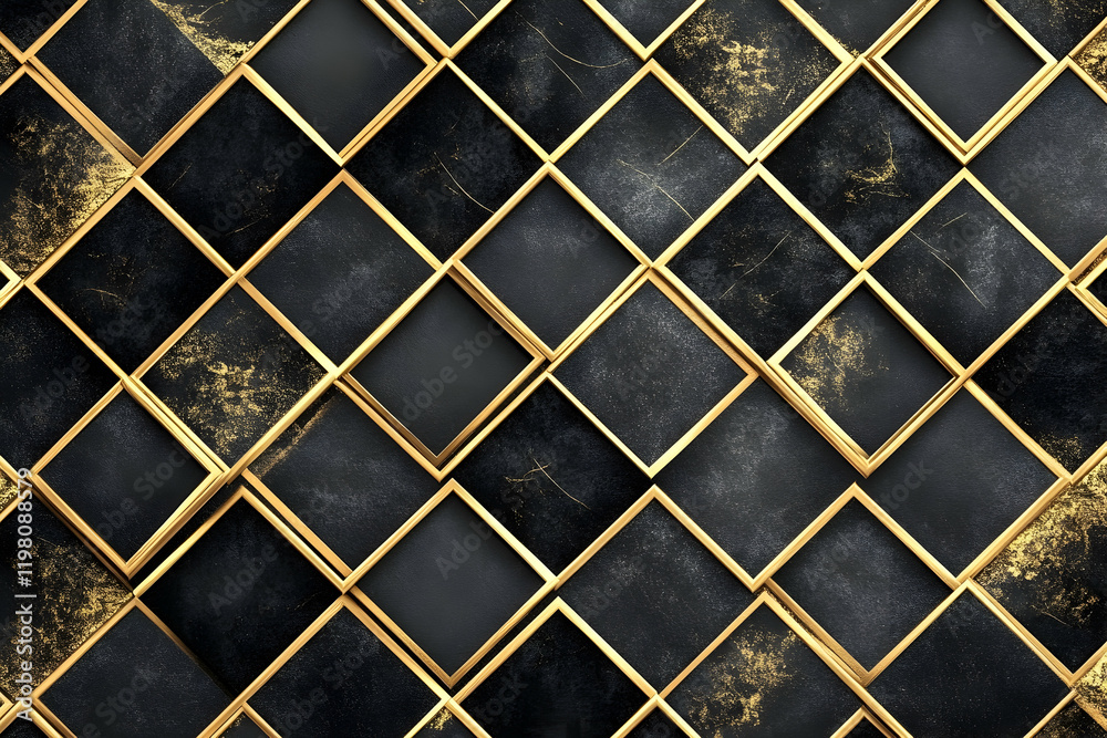 Elegant black-and-gold luxury square pattern with modern and premium ...