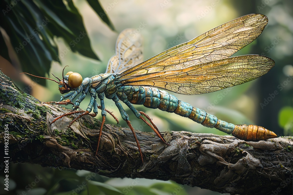 Dragonfly nymph transformation, detailed metamorphosis, aquatic insect ...