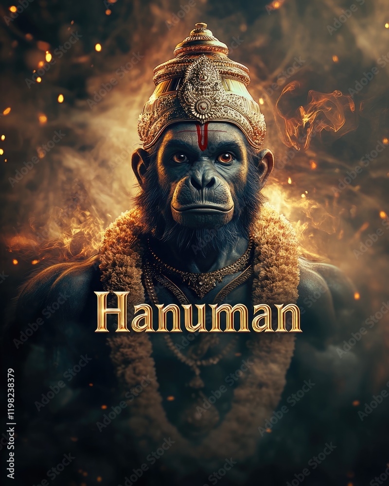 Divine figure: Hanuman, son of Vayu, central character in Ramayana ...